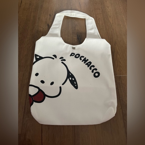 Sanrio | Bags | Pochacconwot White Canvas Character Tote | Poshmark